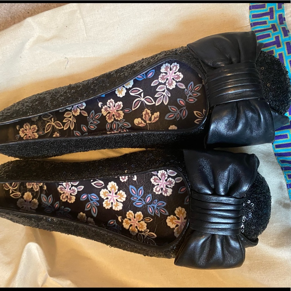 Tory Burch 7.5 Black Ballet Flats - Gem